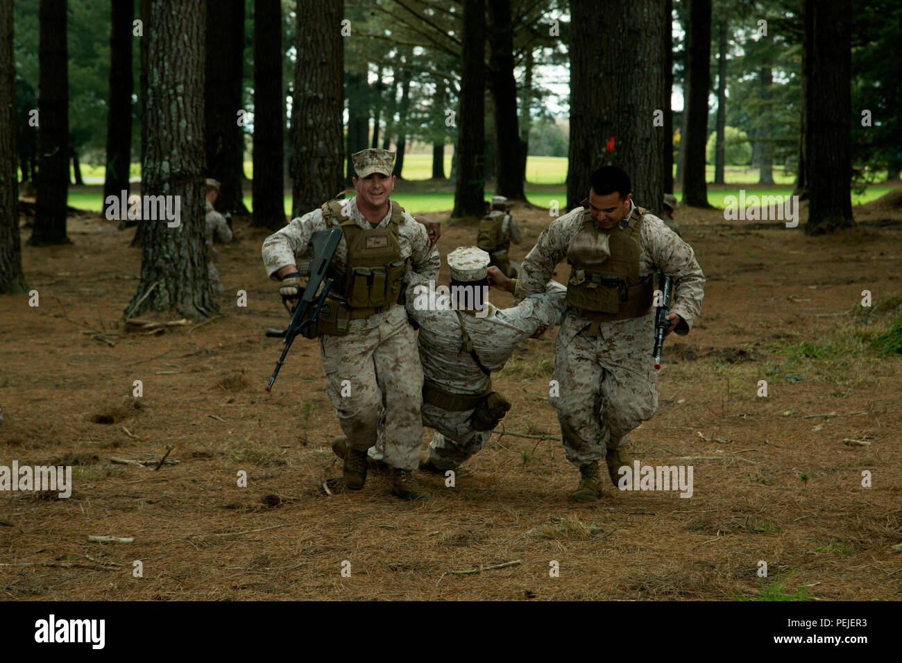 Staff Sgt. Matthew Faust, left, and Navy Petty Officer 3rd Class Felipe ...