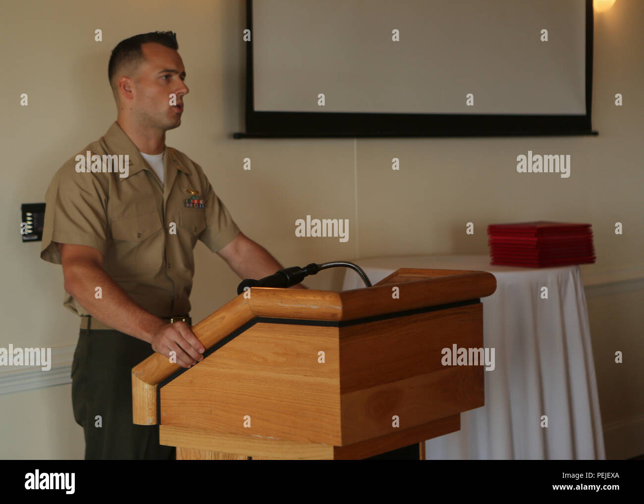 Capt. Brian D. Hall, the Marine Aircraft Group 26 Intelligence officer ...