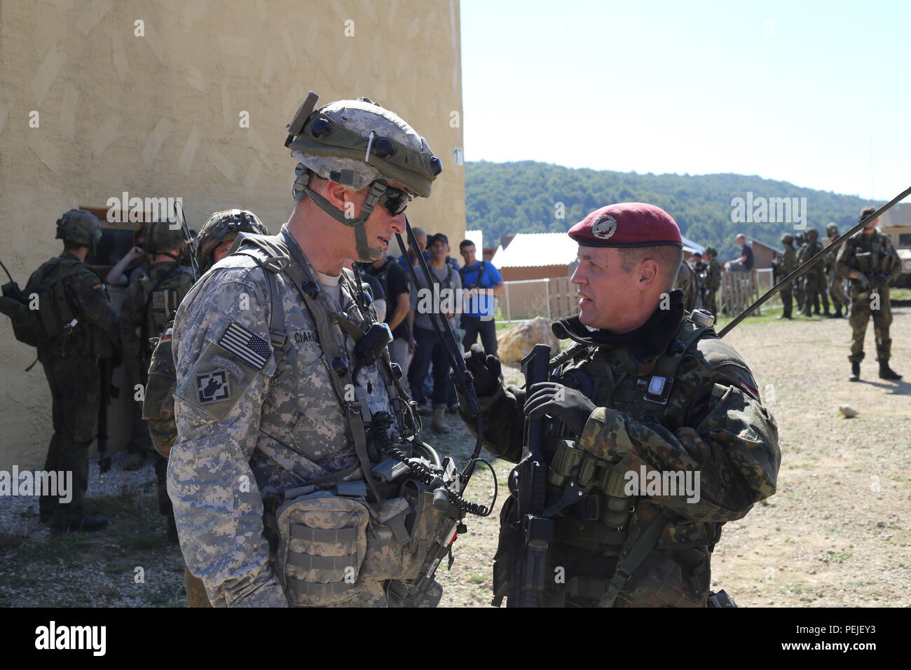 Germany Army Capt. Petzoldt Hannes, right, commander of 6th Company ...