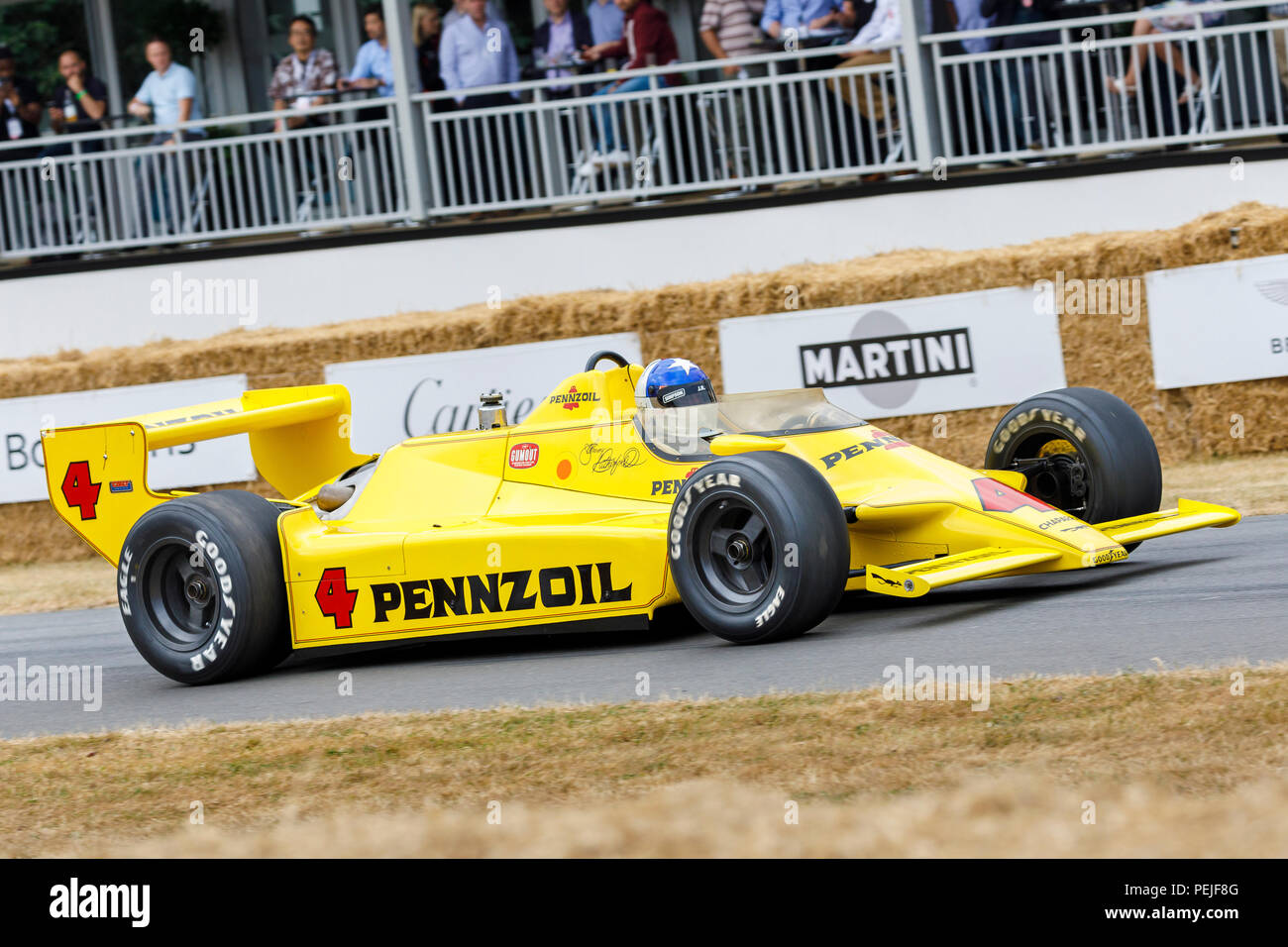 1980 Pennzoil Chaparral-Cosworth 2K CART racer with driver Johnny ...