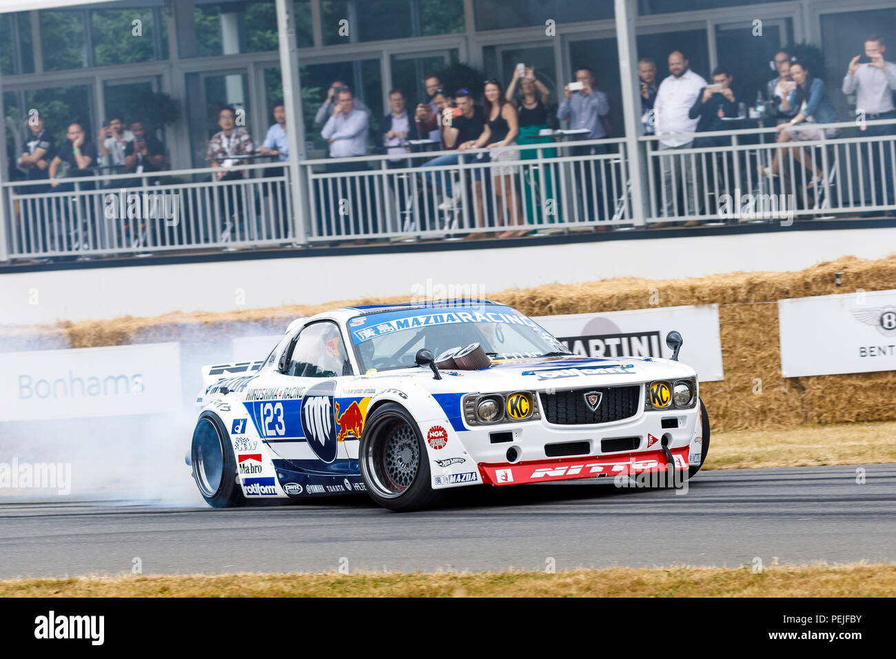 1996 Mazda RX-7 "Madbul" drift car with driver Mike Whiddett at the ...