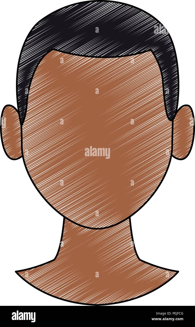 Afro Man Faceless Head Scribble Stock Vector Image And Art Alamy