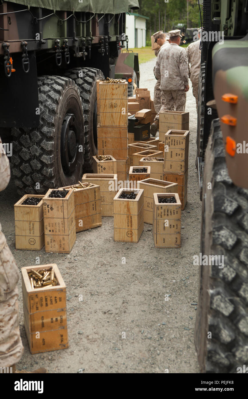 Brass casings collected from M2 .50 caliber heavy machine guns and ...