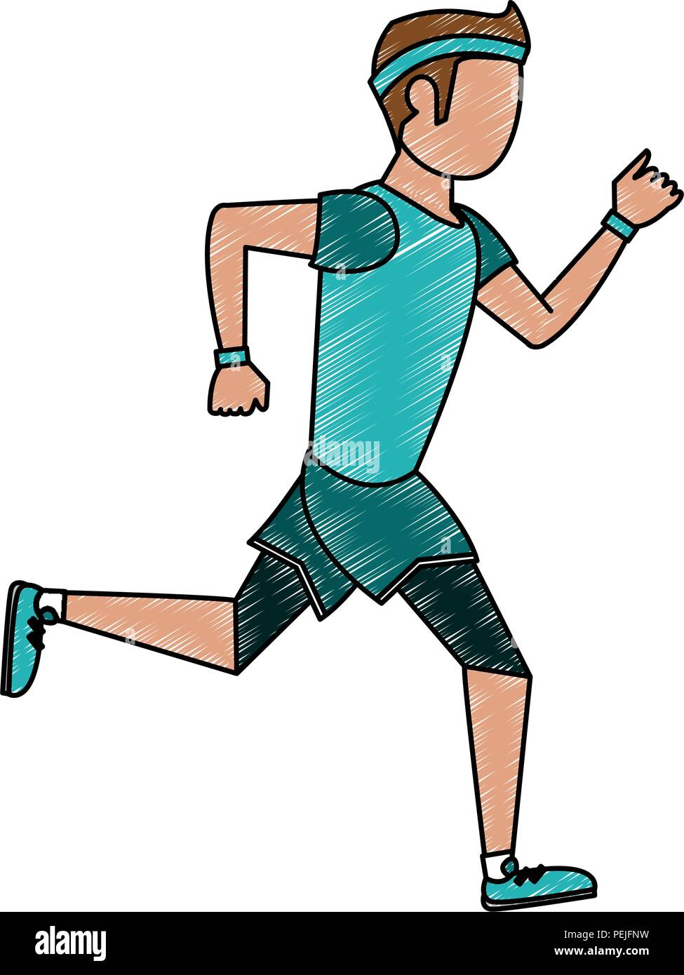 Fitness man running scribble Stock Vector Image & Art - Alamy
