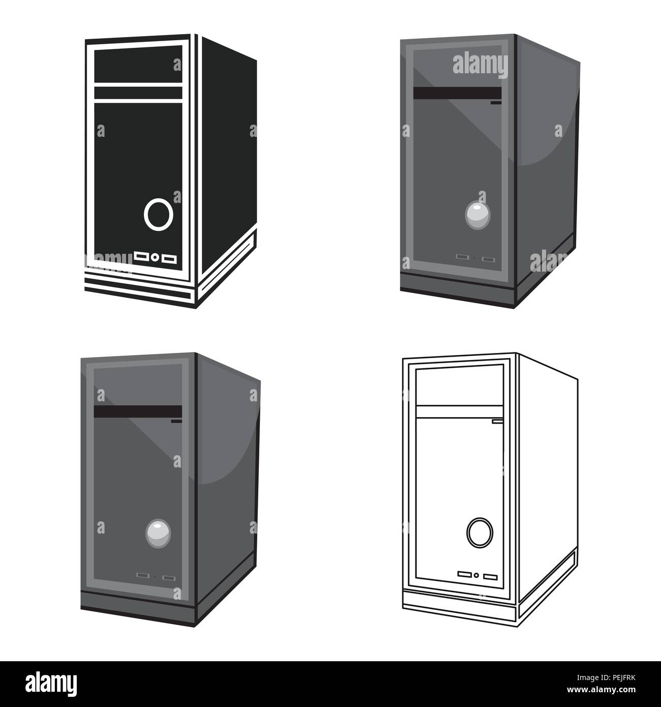 System Unit Icon In Cartoon Style Isolated On White Background Personal Computer Symbol Vector