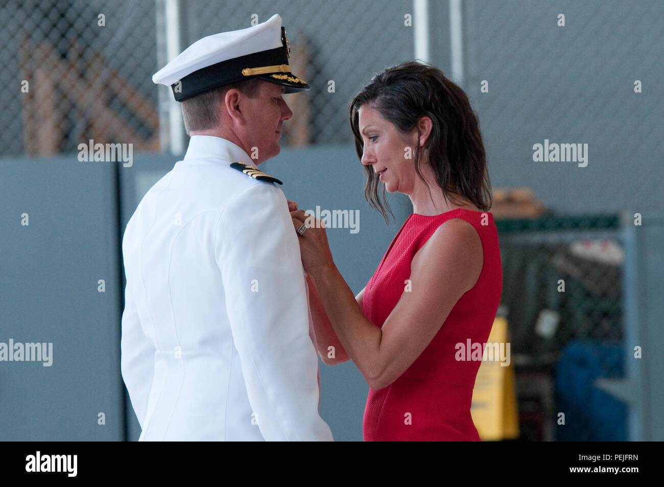 Cmdr. Brian M. Olson (left), the incoming commanding officer of Fleet ...