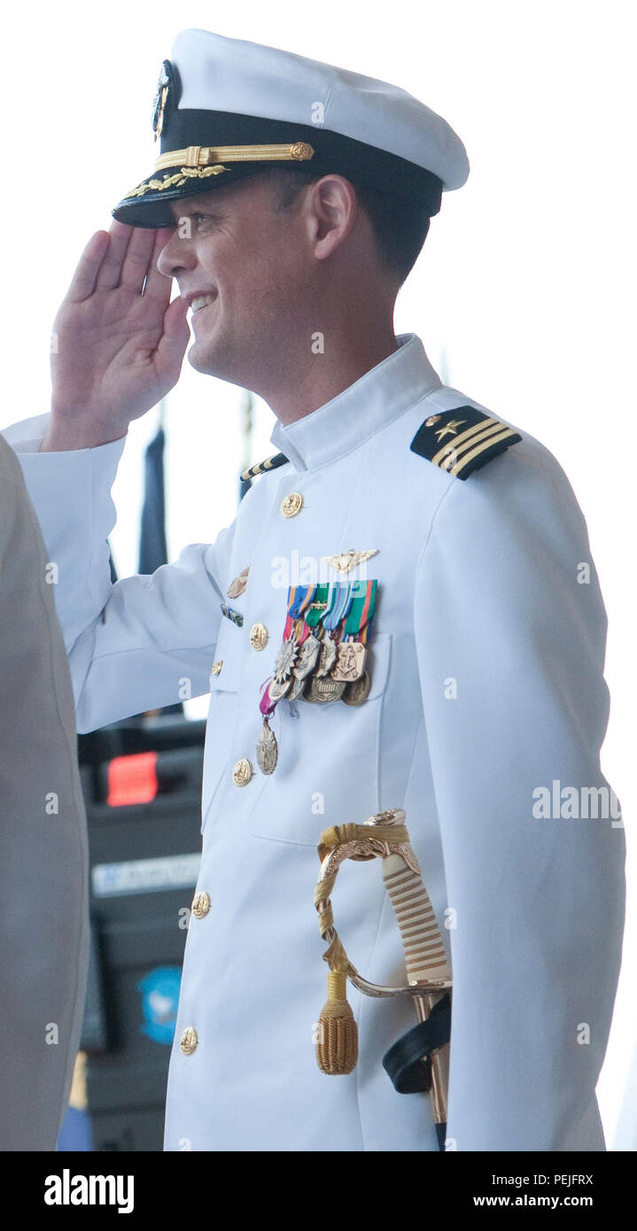 Cmdr. Kanan C. Ott, the outgoing commanding officer of Fleet Logistics ...