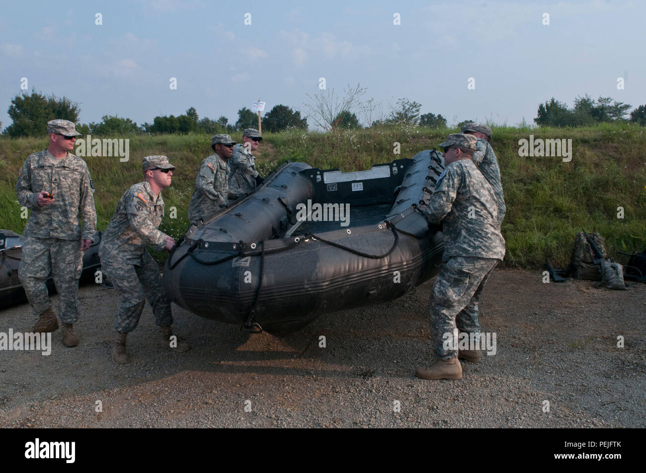 U.S. Army Reserve combat engineers with the 383rd Engineer Company ...