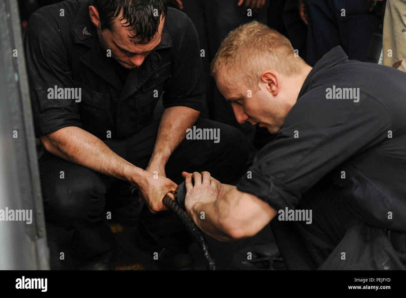 150829-N-GR120-044 ARABIAN GULF (August 29, 2015) - Machinist's Mate ...