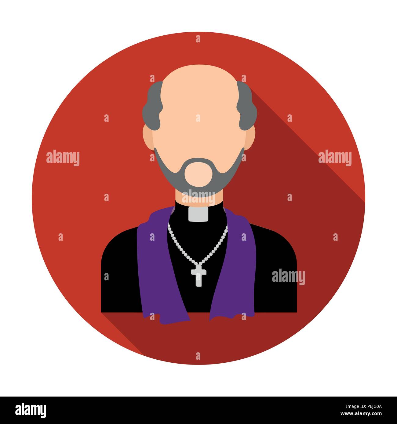 Priest icon in flat design isolated on white background. Funeral ...
