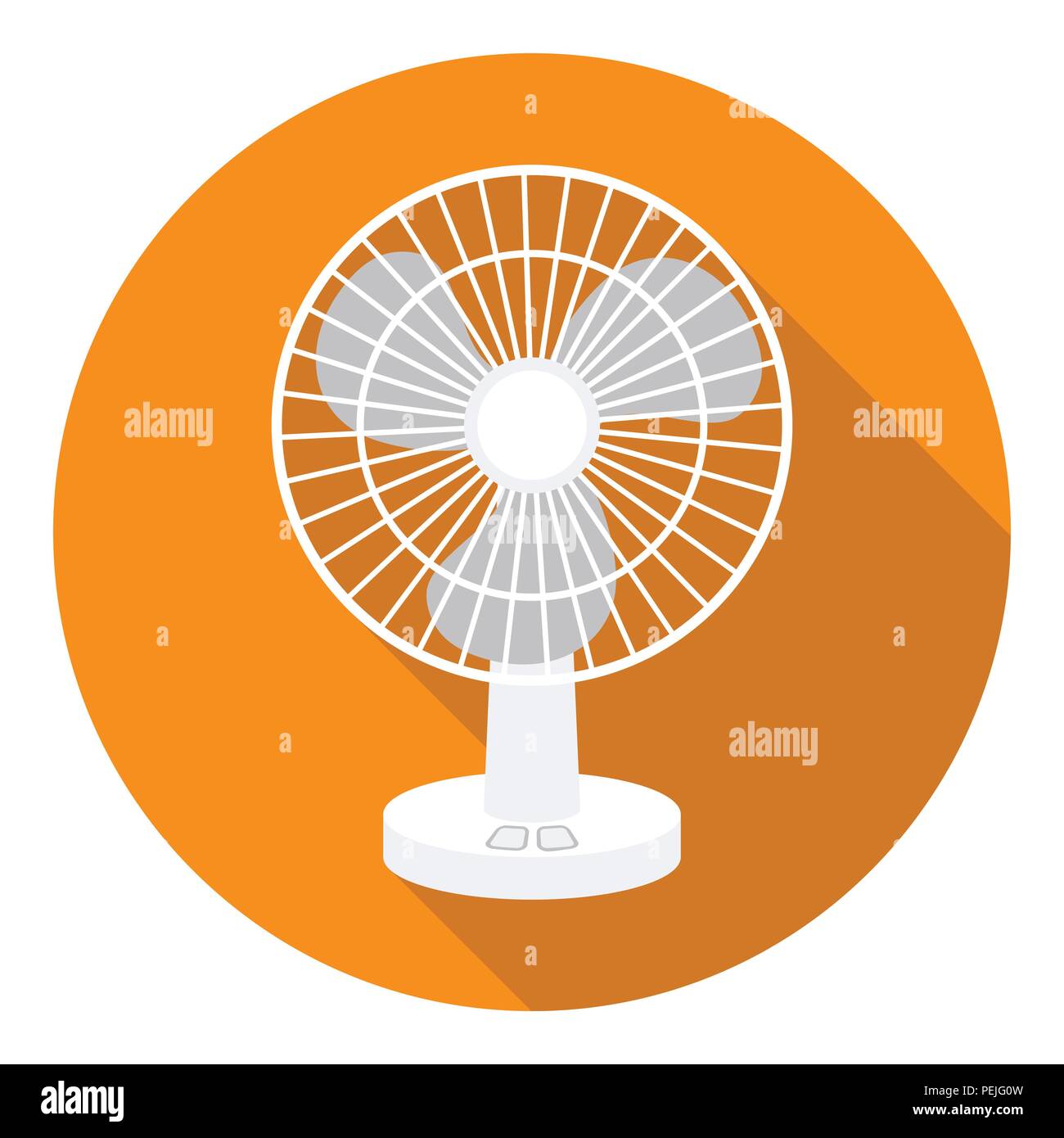 Fan icon in flat style isolated on white background. Household ...