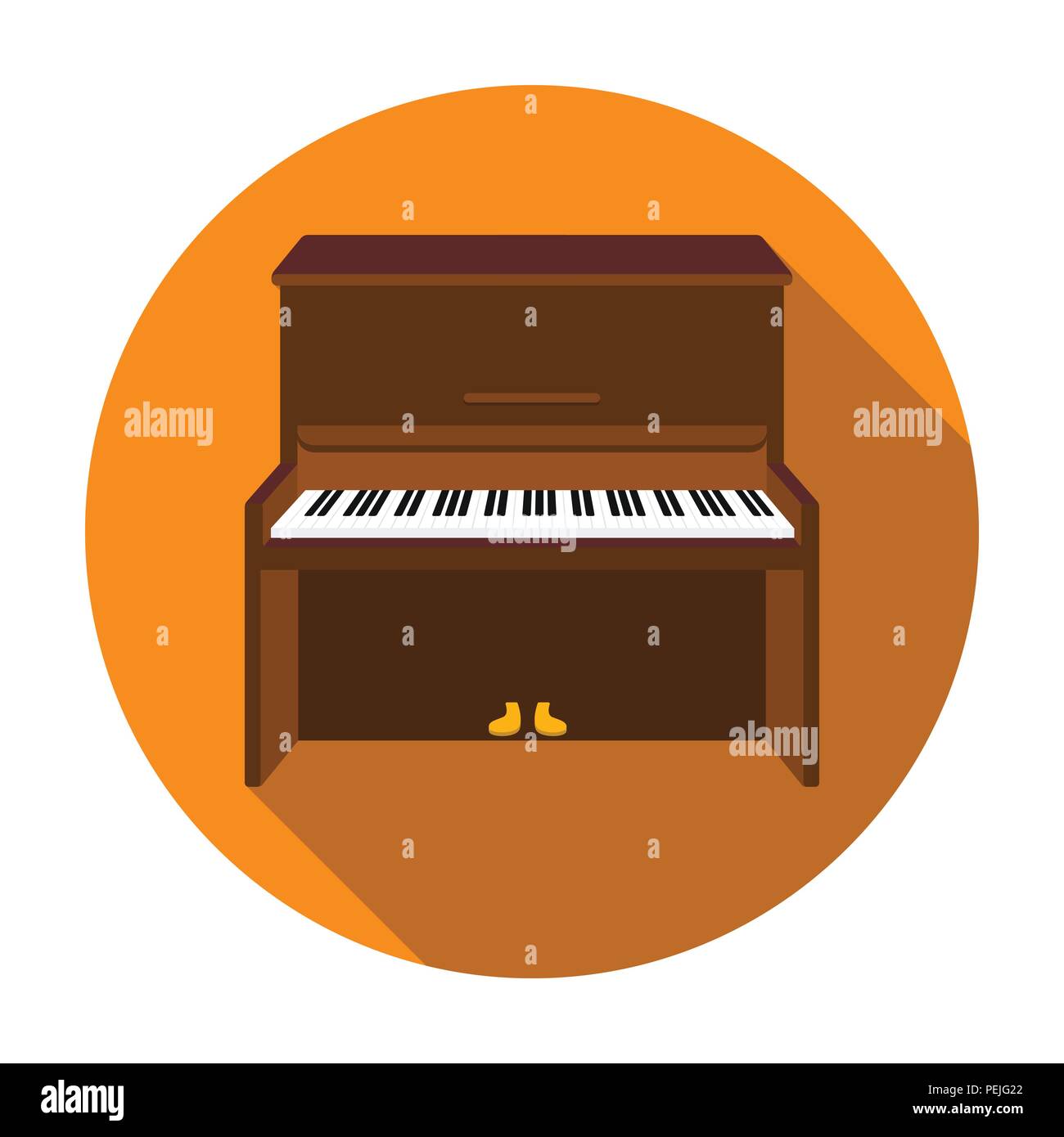 Piano icon in flat style isolated on white background. Musical ...