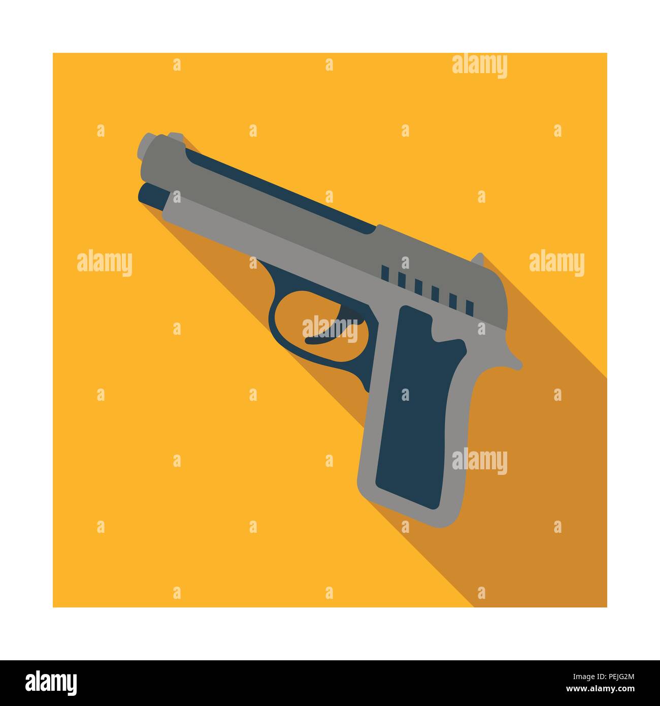 Handgun icon in flat design isolated on white background. Police symbol ...
