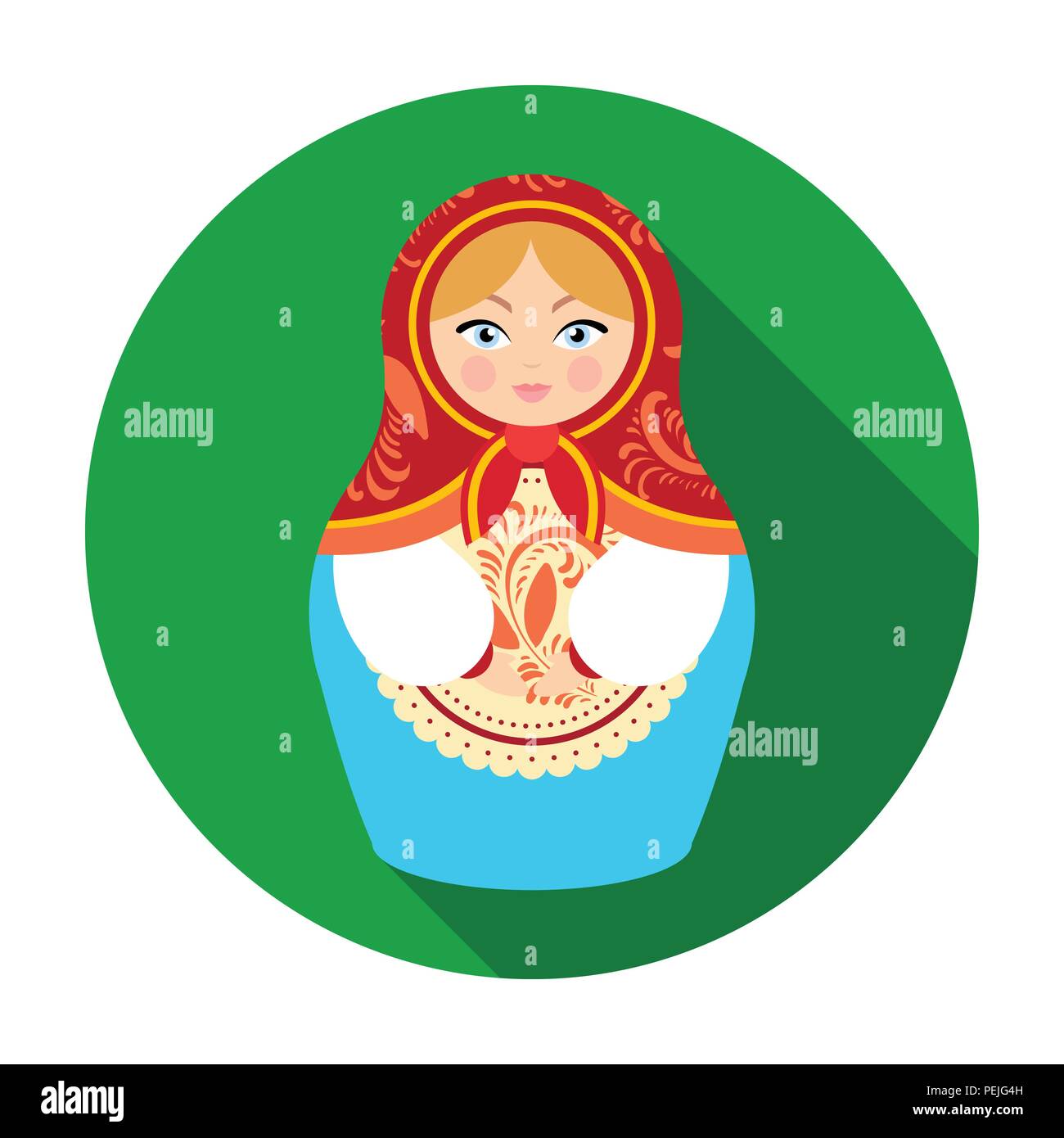 Russian matrioshka icon in flat design isolated on white background ...