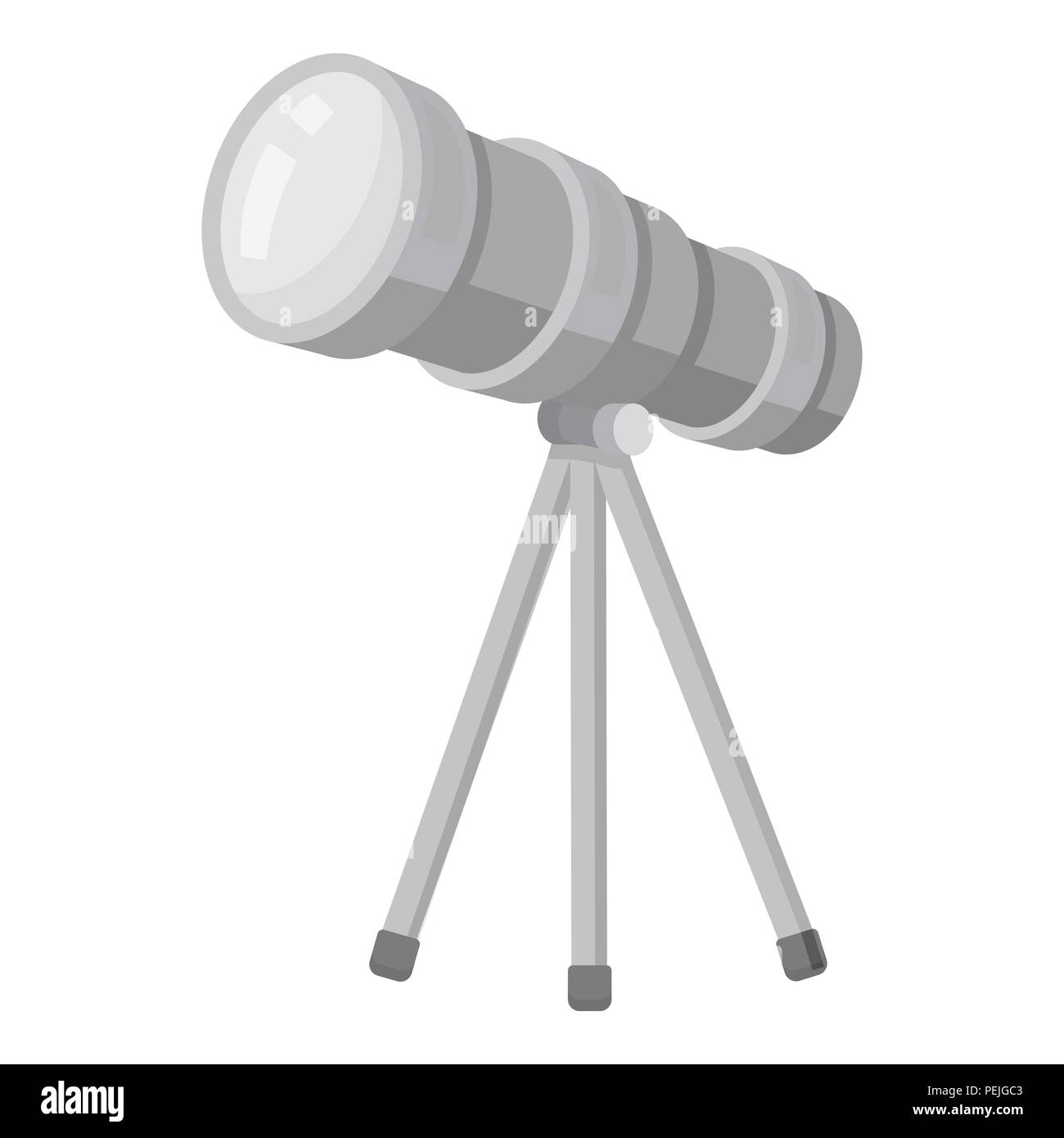 Telescope icon in monochrome style isolated on white background. Space ...