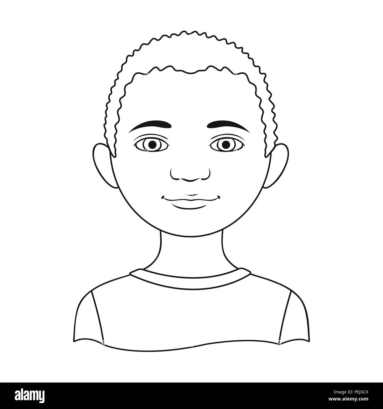 African.Human race single icon in outline style vector symbol stock ...