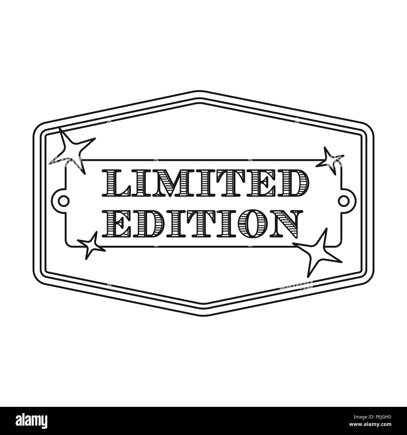 Limited edition icon in outline style isolated on white background ...