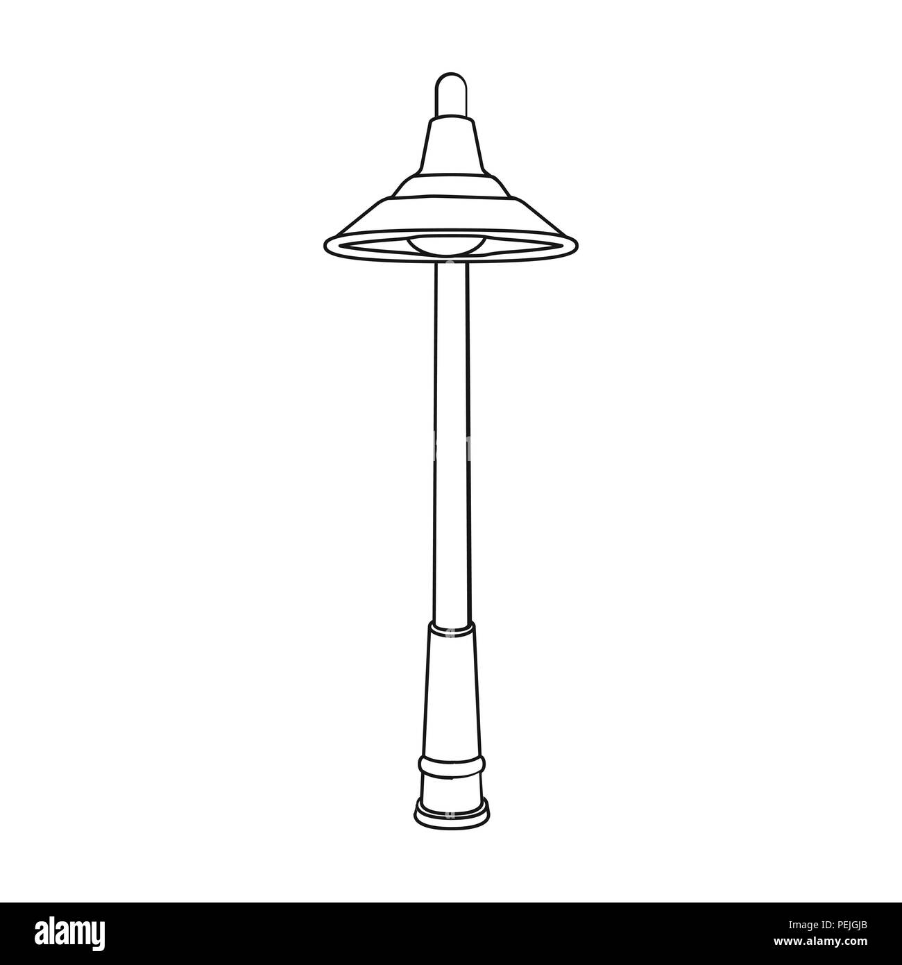 Lamppost with a conic bubble.Lamppost single icon in outline style ...