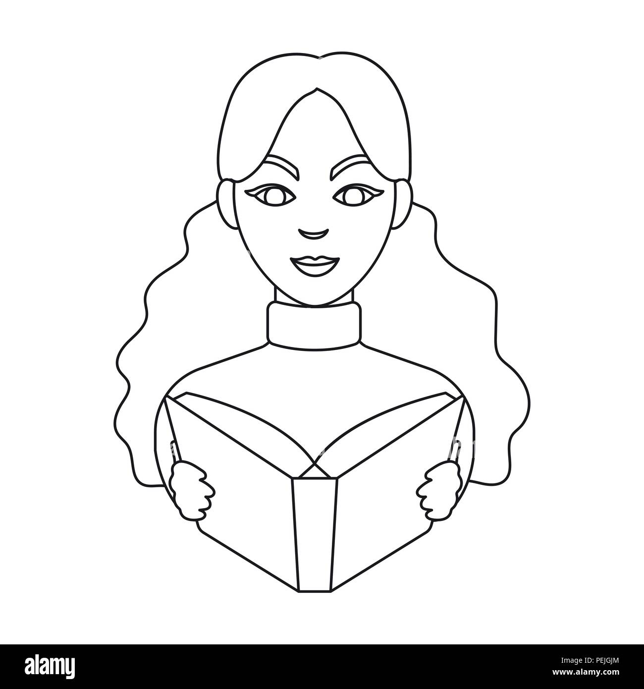 Librarian icon in outline design isolated on white background. Library ...