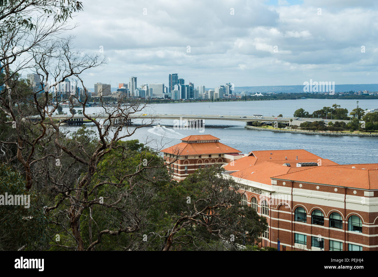 The Swan Brewery and Swan River at bay of Perth, Western Australia ...