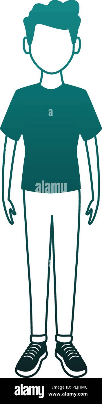 Young man cartoon avatar in blue lines Stock Vector Image & Art - Alamy