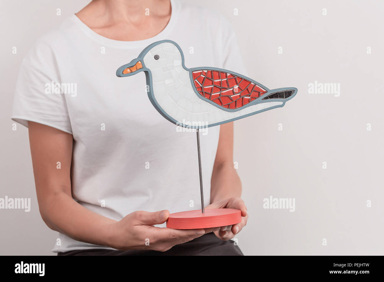 Mosaic bird, seagull. Decoration handmade. and hand Stock Photo - Alamy