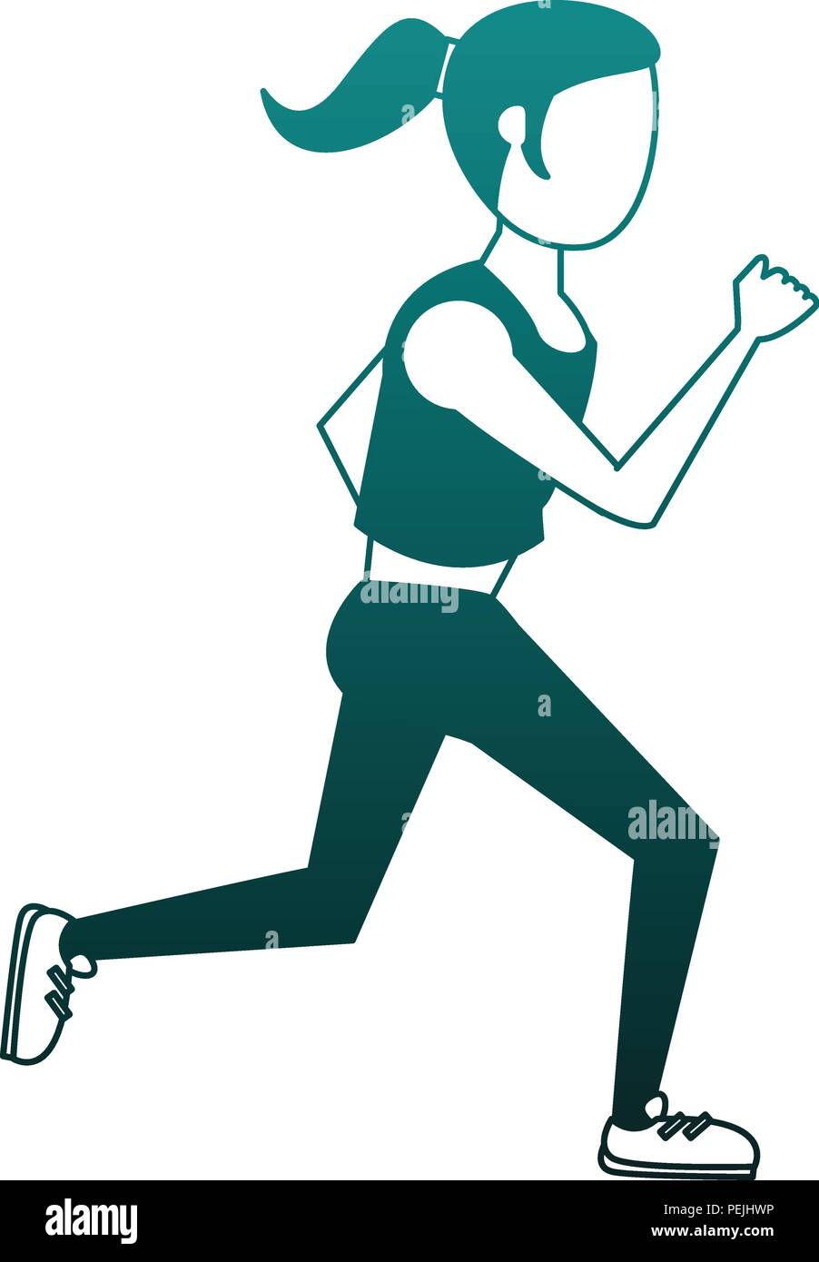 Fitness woman running in blue lines Stock Vector Image & Art - Alamy