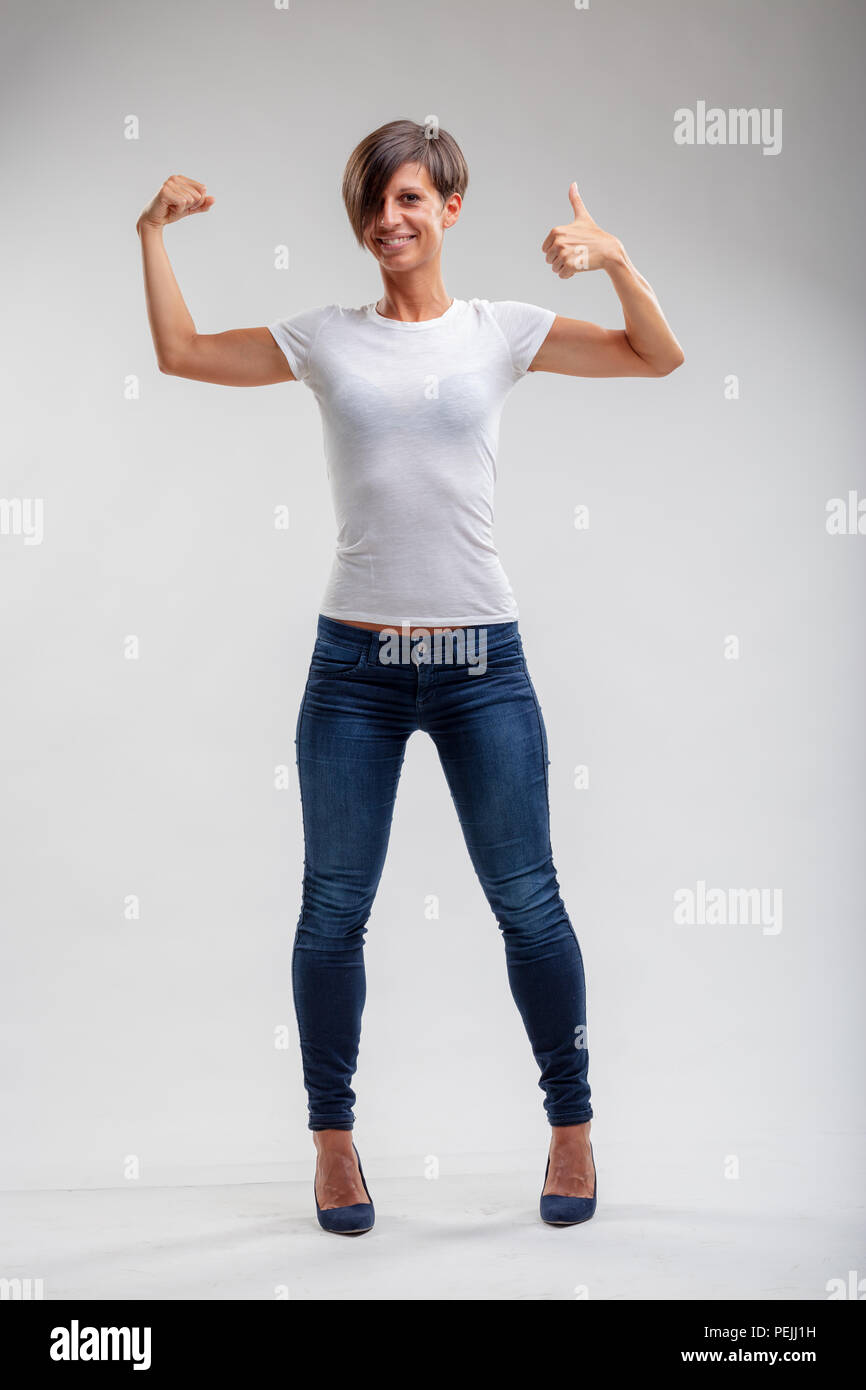 Short muscular arms hi-res stock photography and images - Alamy