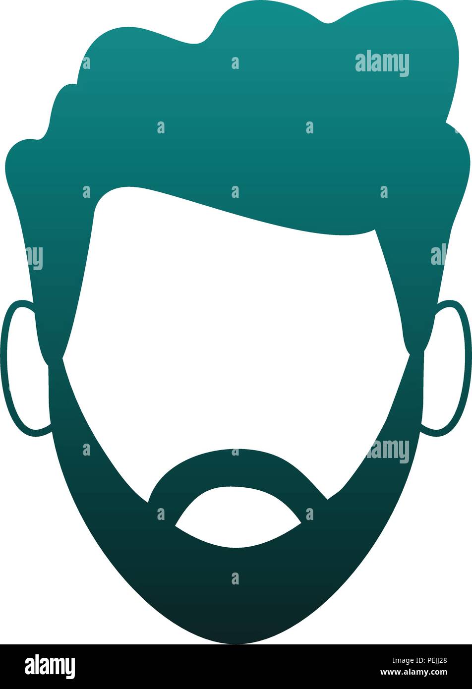 Man With Beard Head Faceless In Blue Lines Stock Vector Image And Art Alamy