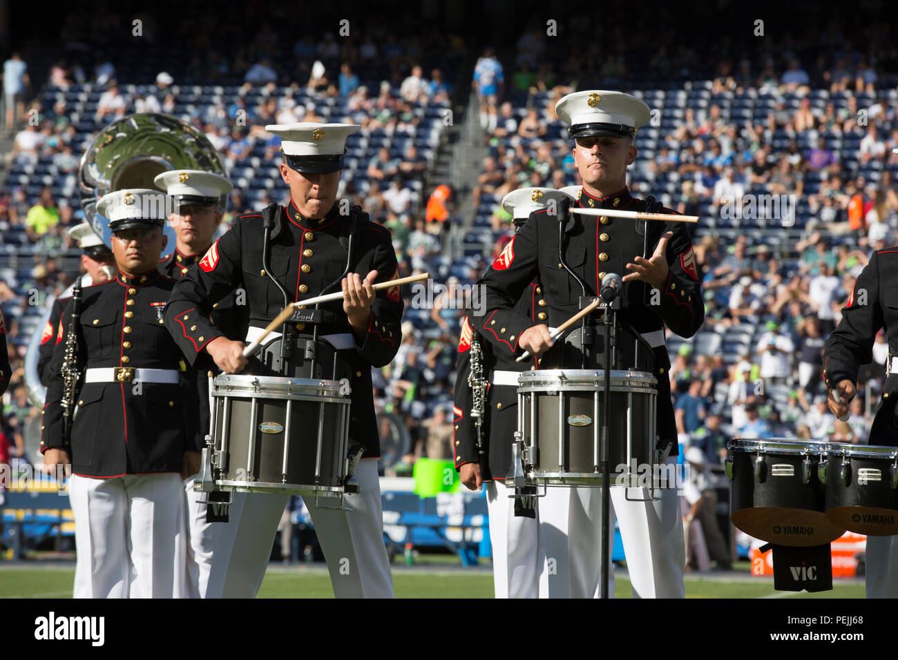 Marines with the 3rd Marine Aircraft Wing Band perform a musical ...
