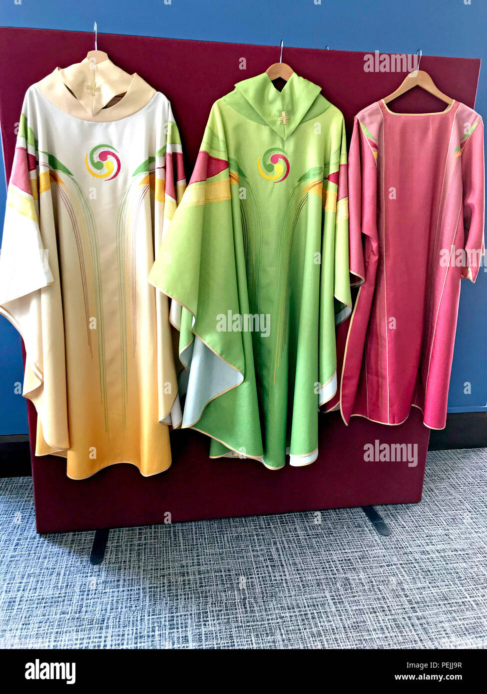 The new vestments created for the papal visit to Dublin. The green ...