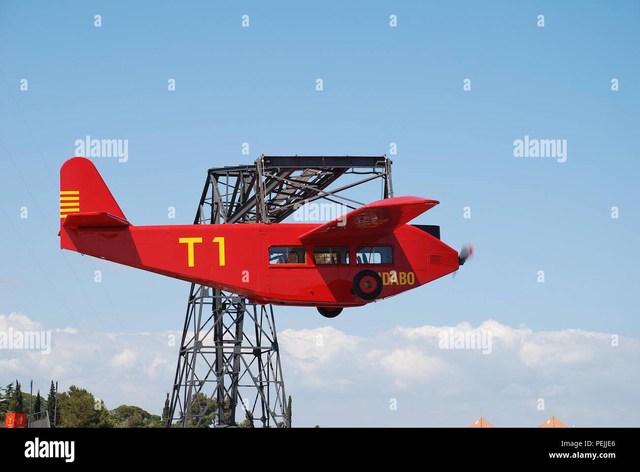 The iconic 1928 vintage El Avio aeroplane ride at the Tibidabo ...