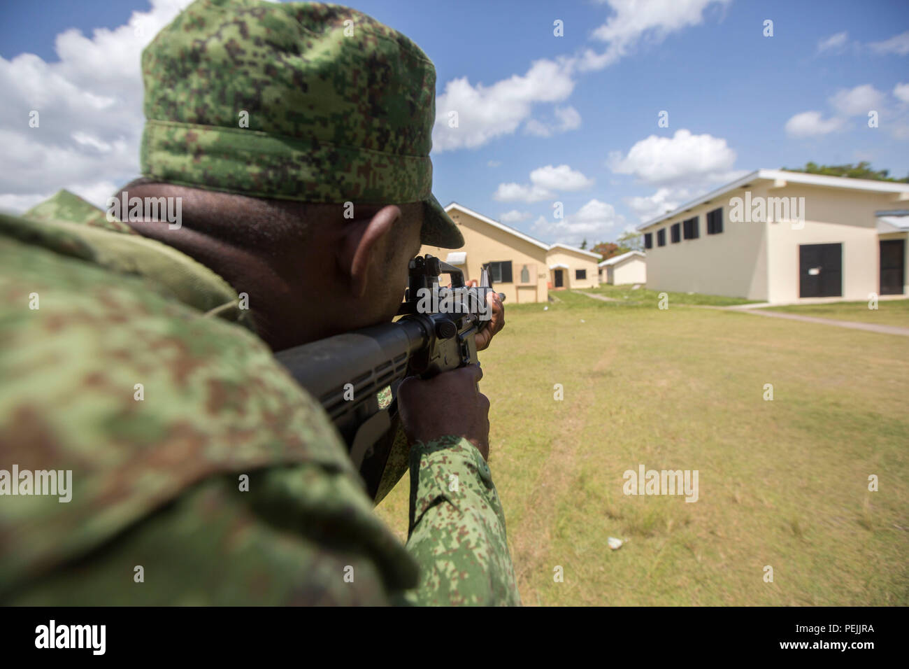 Private Claude Young, rifleman, 2nd Battalion, Belize Defence Force ...