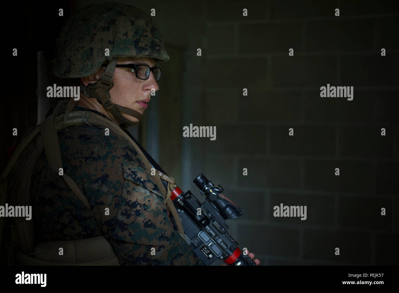 An entry-level U.S. Marine with Kilo Company, Marine Combat Training ...