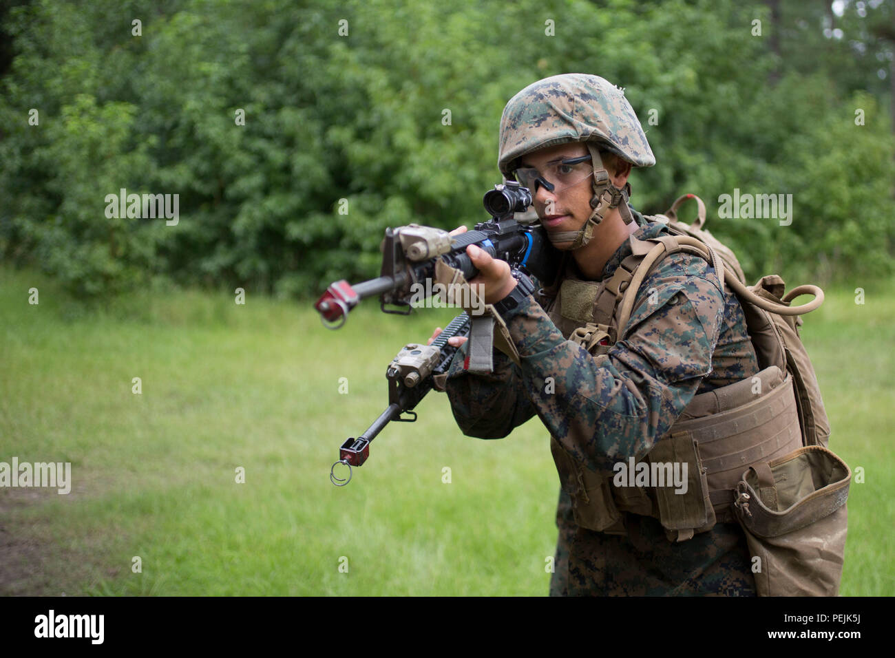 Entry-level U.S. Marines with Kilo Company, Marine Combat Training ...