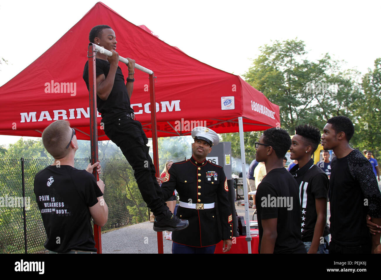 Quaris Gardner, a student at Walnut Hills High School, performs pull ...