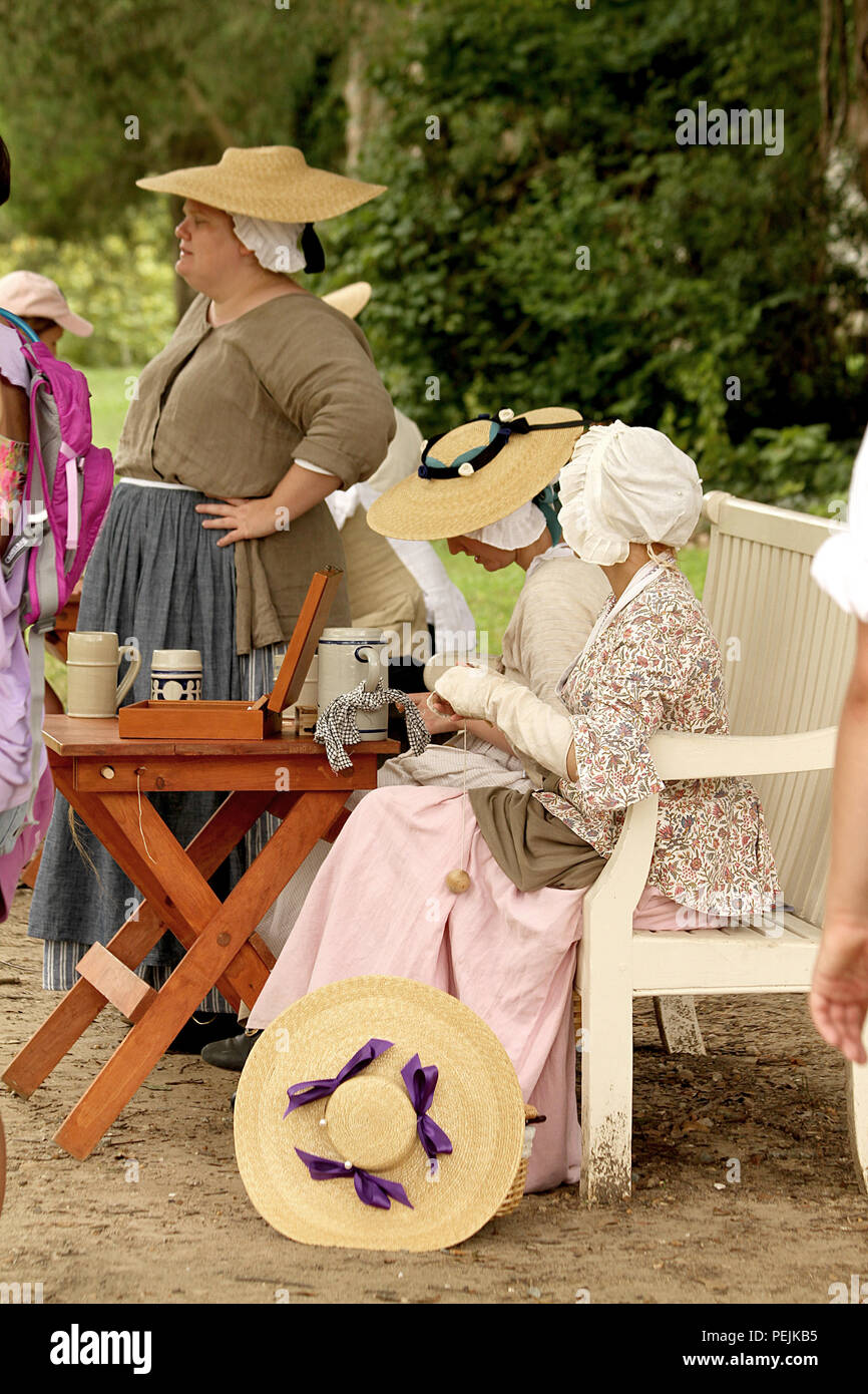 Women reenactors in Colonial Williamsburg, Virginia, USA Stock Photo ...