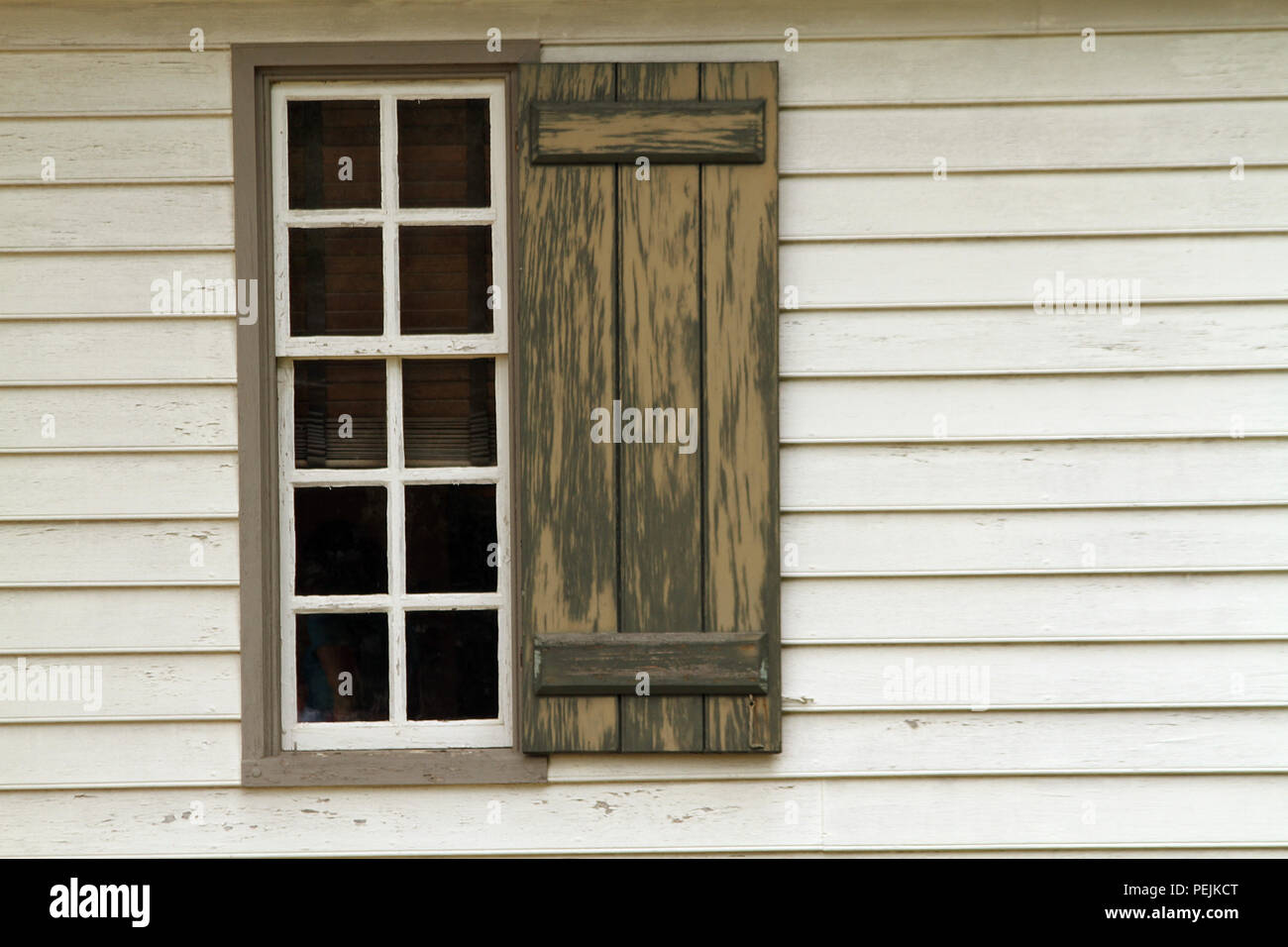Window and shutter in Colonial Williamsburg, Virginia, USA Stock Photo ...