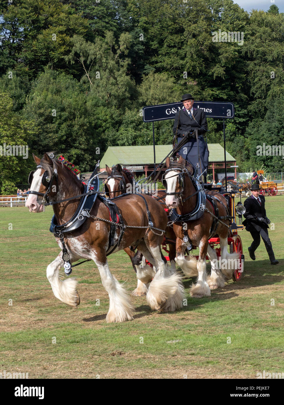 Turriff, Scotland - Aug 06, 2018: Display of horses and wagons during ...
