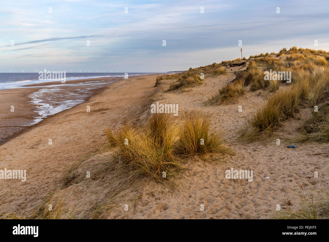 The beach and dunes in Winterton-on-Sea, Norfolk, England, UK Stock ...