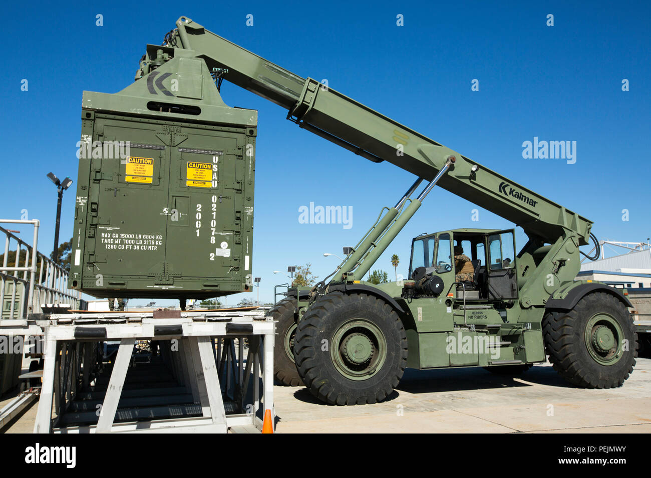 U.S. Marine Corps Lance Cpl. Andre Powell, a heavy equipment operator ...
