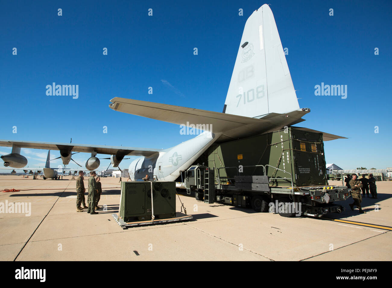 U.S. Marine Corps load masters with Marine Aerial Refueler Transport ...