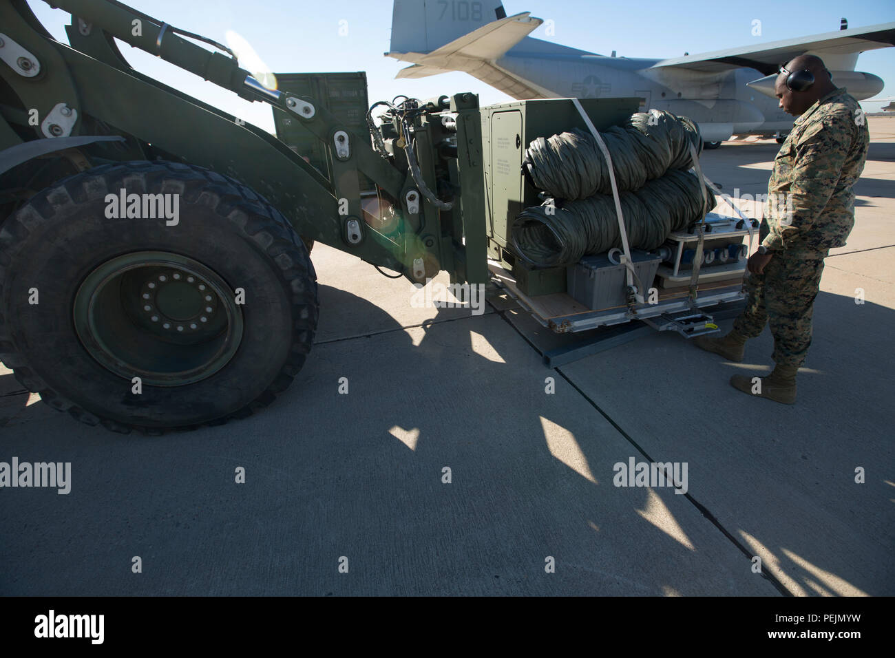 U.S. Marine Corps Sgt. Addison Evans, the embarkation chief of 3d ...