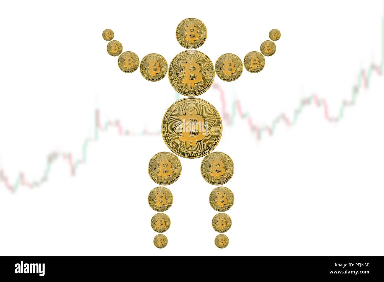 Concept image of man (mannequin or dummy) collected from coins of ...