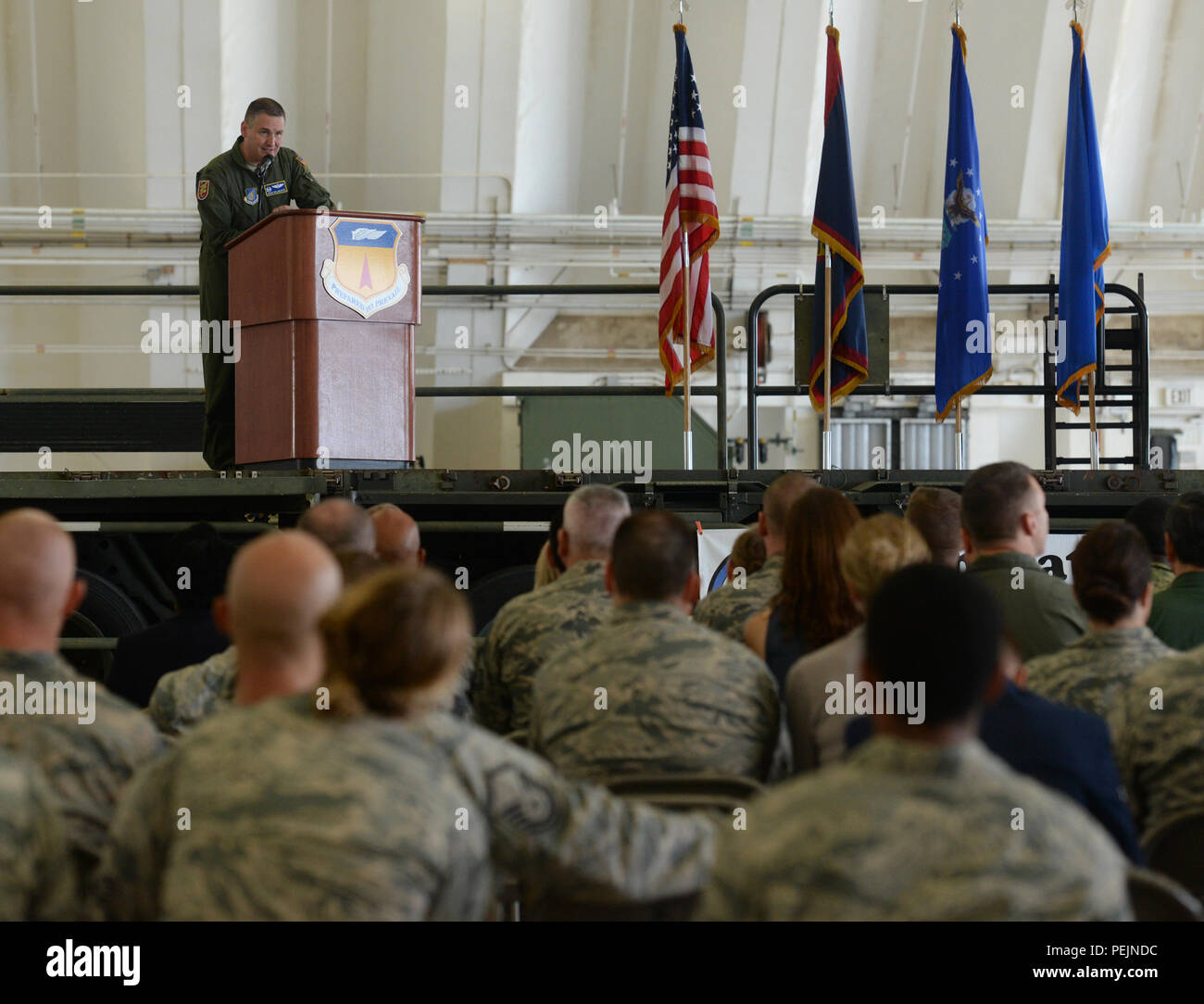 Col. Douglas DeLaMater, 374th Airlift Wing commander, highlights the ...