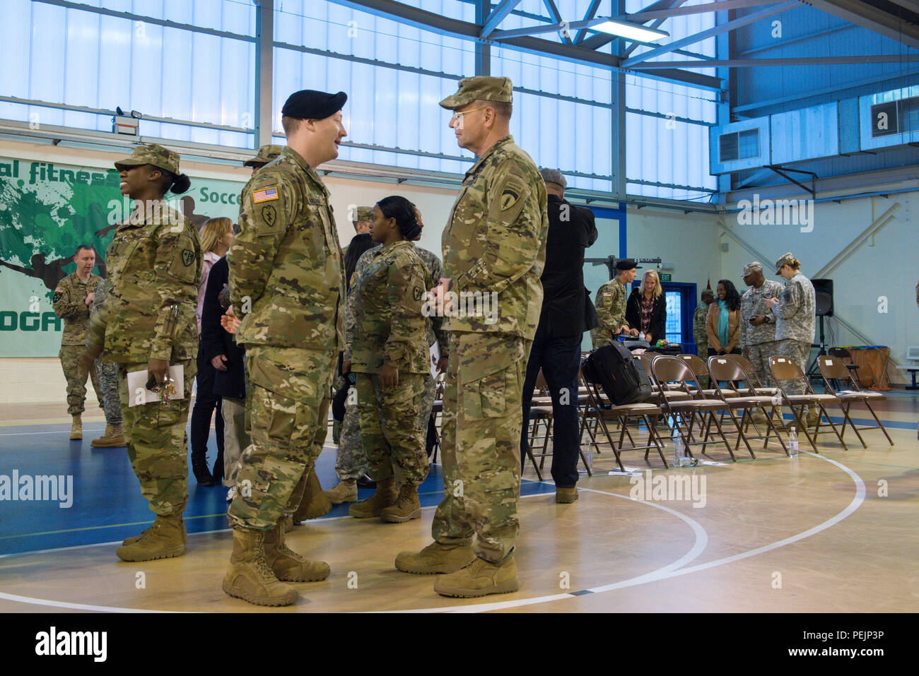 U.S. Army Lt. Gen. Ben Hodges, right, USAREUR Commanding General ...