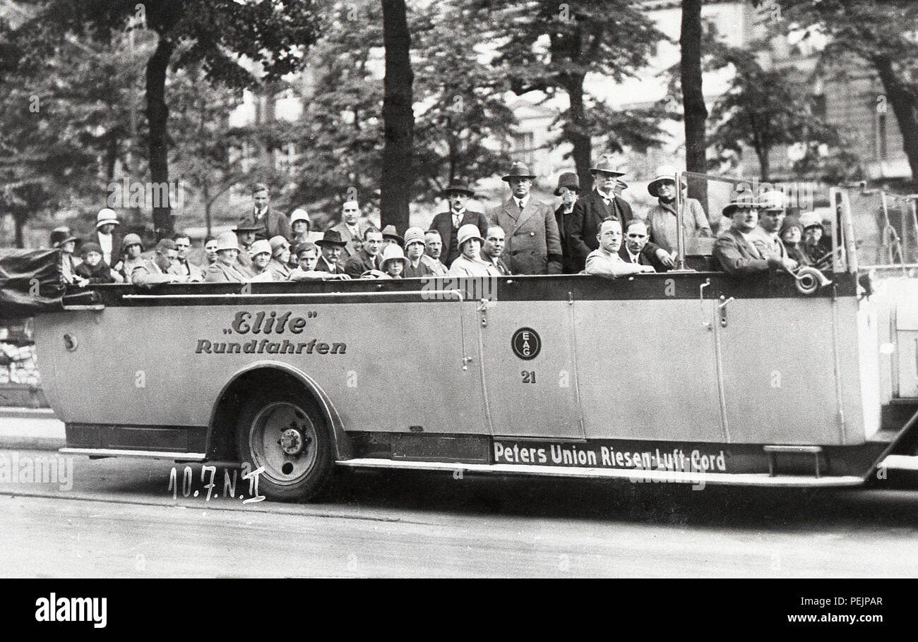 Germany 1928 1920s Rundfahrten touring bus to see the sights of Potsdam ...