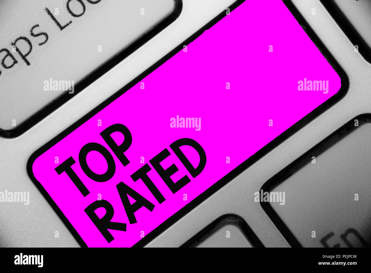 Word writing text Top Rated. Business concept for The high amount of a ...