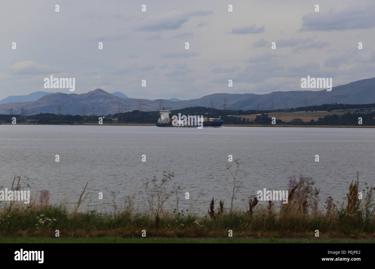 Container ship on Firth of Forth Scotland August 2018 Stock Photo - Alamy