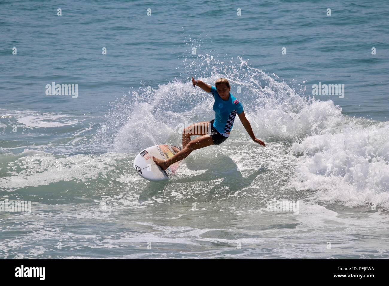 Coco Ho competing in the US Open of Surfing 2018 Stock Photo - Alamy